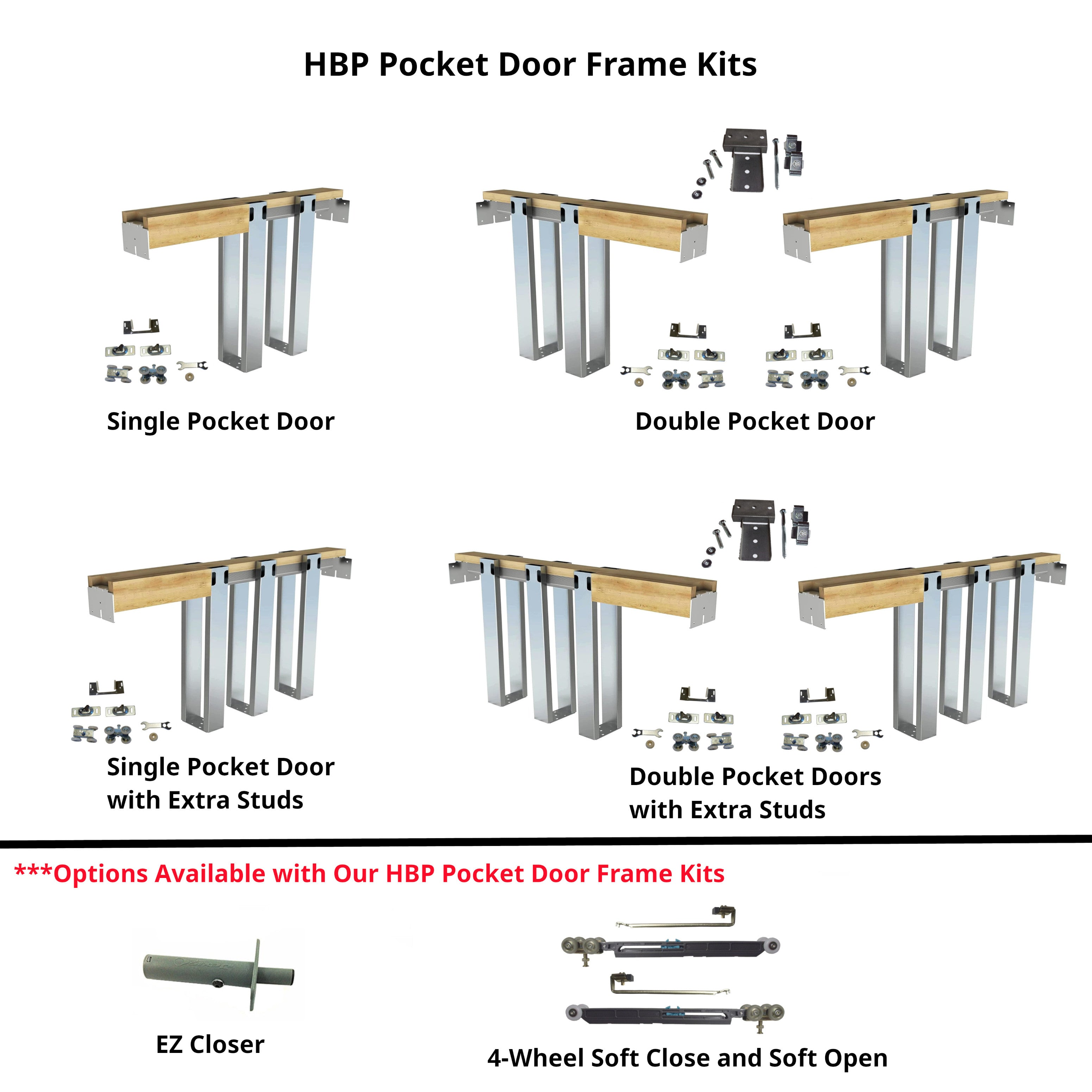 Heavy Duty Pocket Door Frame Kits- 7' ( 84" ) in stock, ready to ship ...