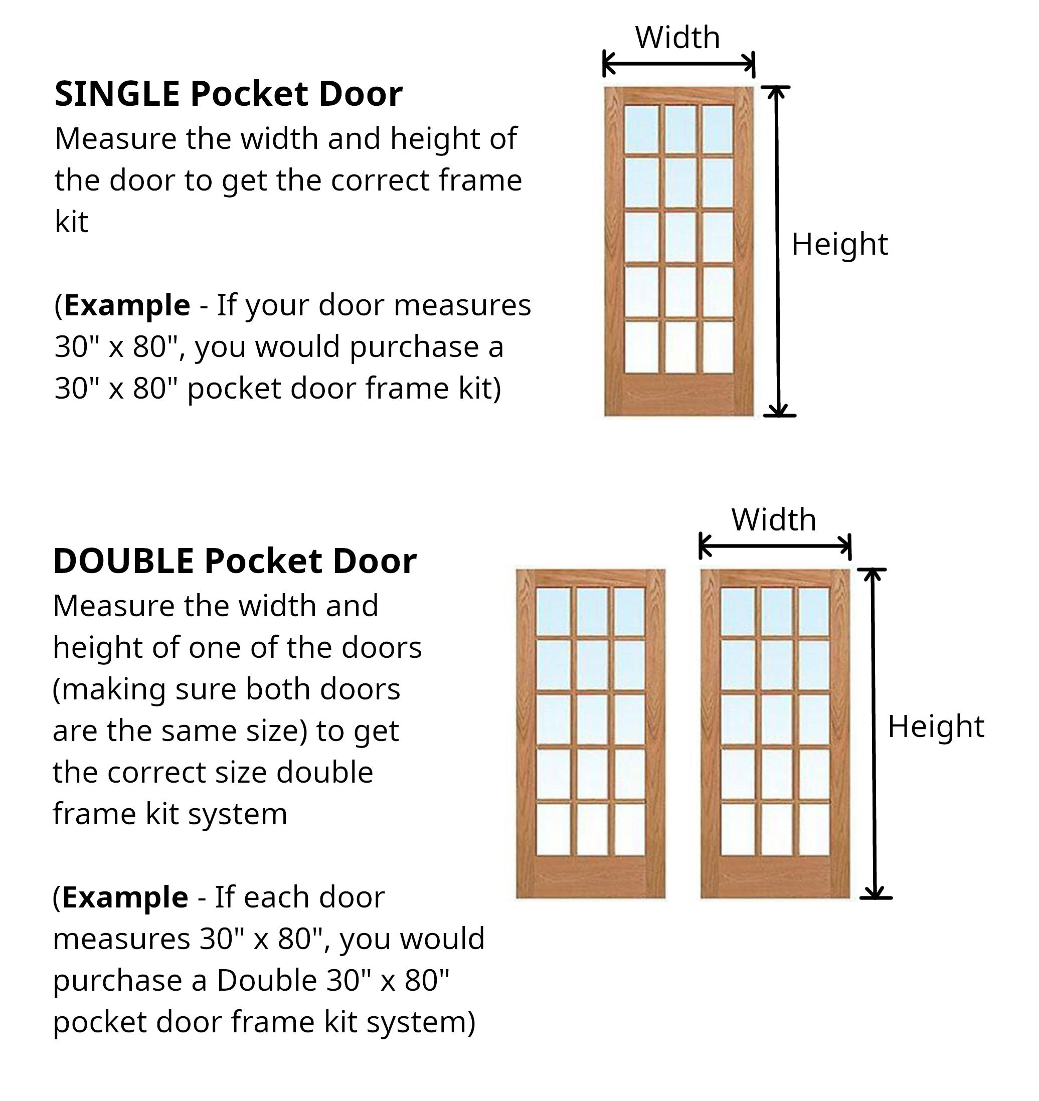 How to measure for Single and Double Door Pocket Door Kits | Hartford ...